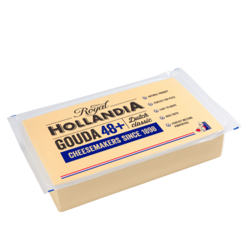 GOUDA HOLLAND 48% M/DAME, ca. 15 kg - Danfoods